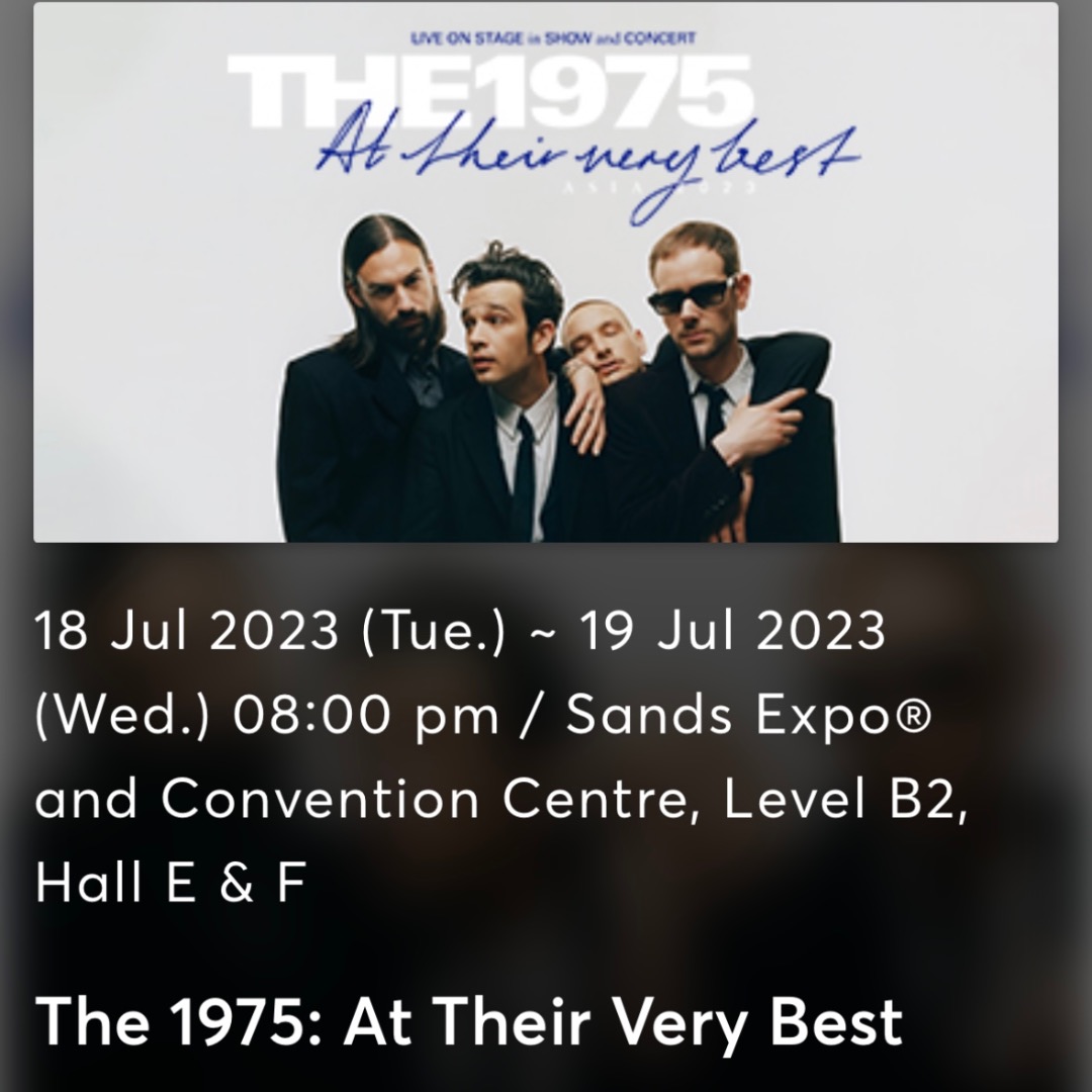 the 1975 concert tickets singapore , Tickets & Vouchers, Event Tickets ...
