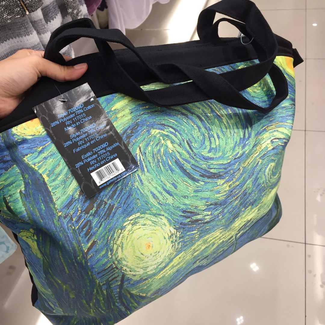 tote bag paint van gogh tas lukis size besar lukisan, Fesyen Wanita ...