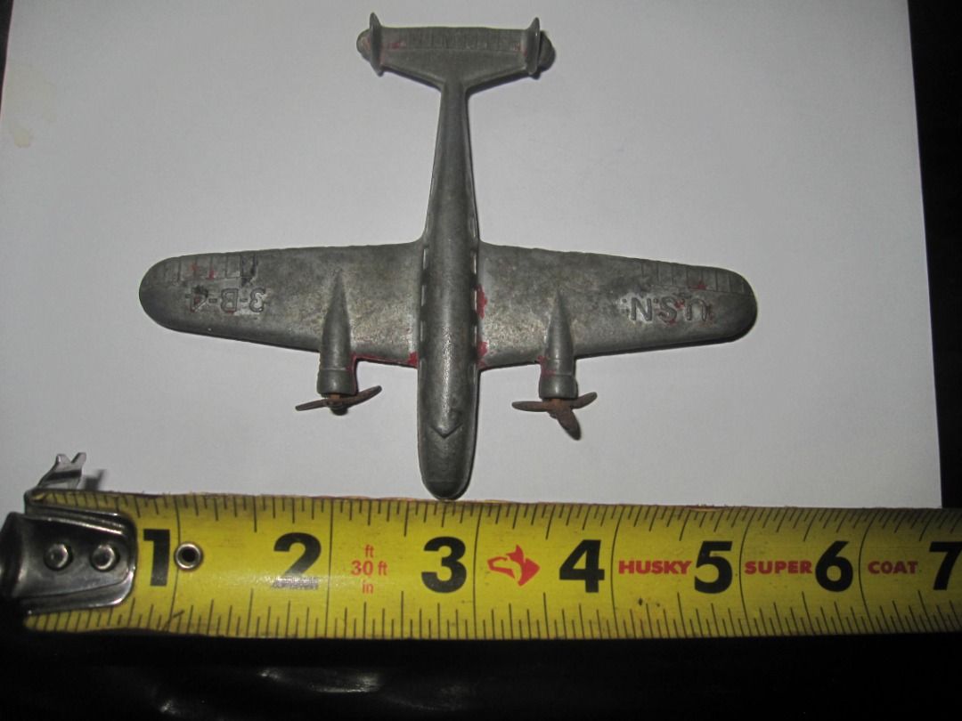 Vintage Hubley Kiddie Toy Airplane U.S.N. 3-B-4 Lockheed Electra 1930's ...