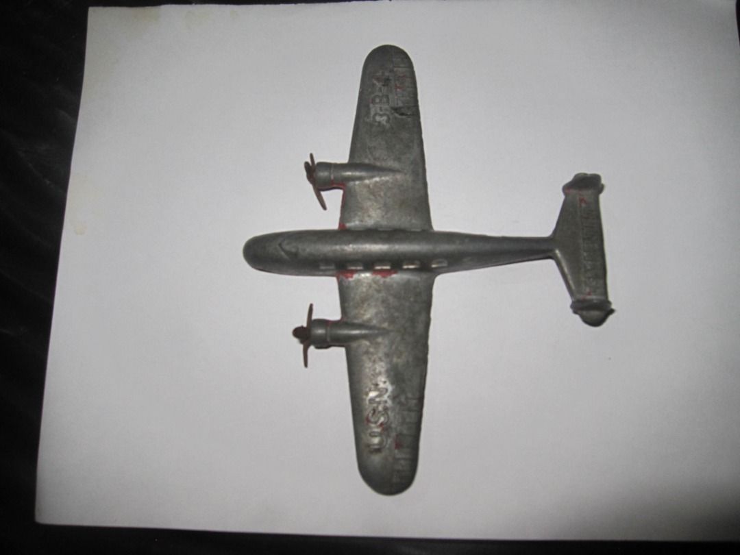 Vintage Hubley Kiddie Toy Airplane U.S.N. 3-B-4 Lockheed Electra 1930's ...