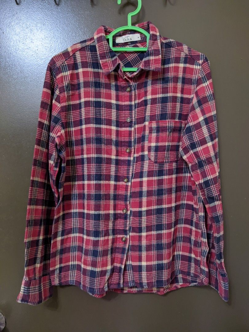VINTAGE RED FLANNEL, Women's Fashion, Tops, Longsleeves on Carousell