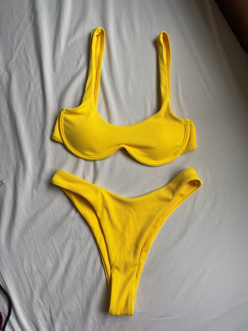 Yellow Bikini, Women's Fashion, Swimwear, Bikinis & Swimsuits on Carousell