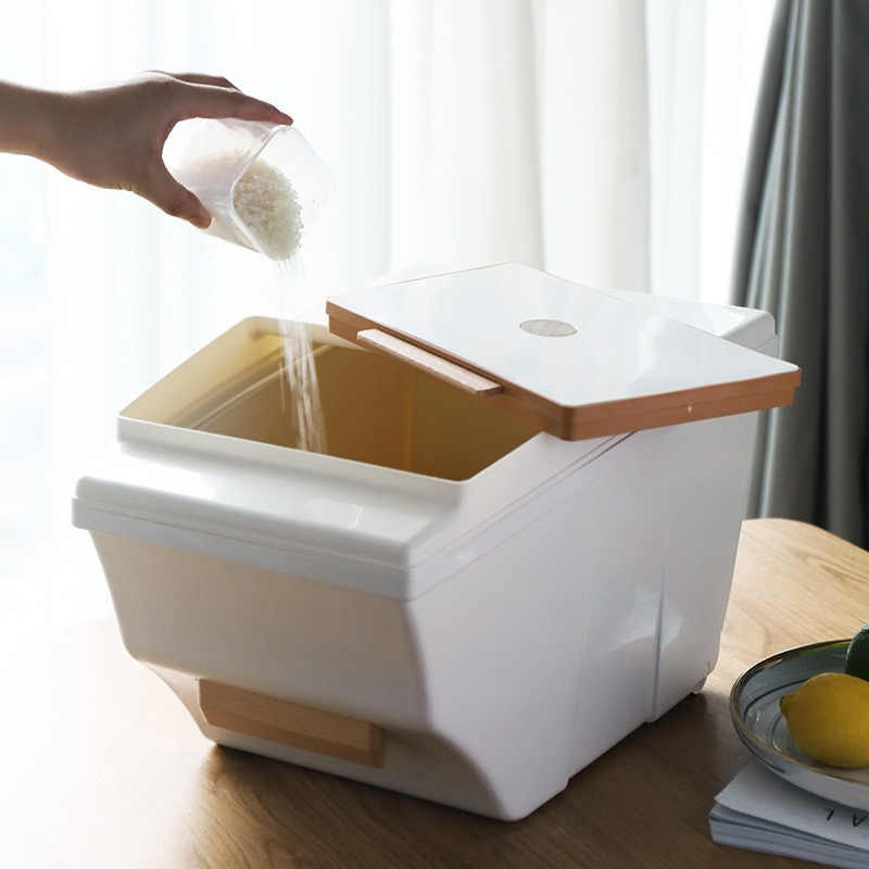 15kg Sealed Rice Dispenser Japanese Camphor Wood Insect-proof Storage ...