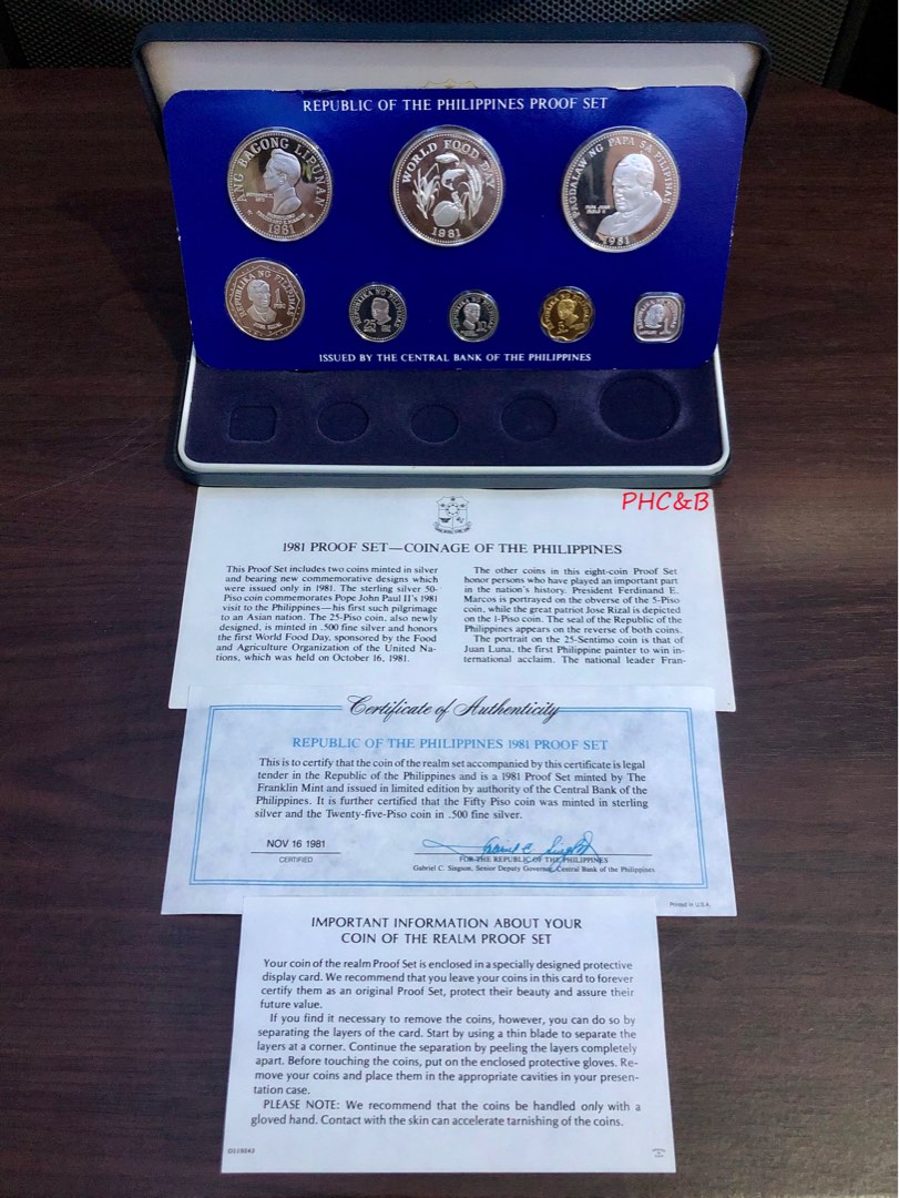 1981 Philippine Proof Set with Box & Certificate of Authenticity (CoA) on Carousell