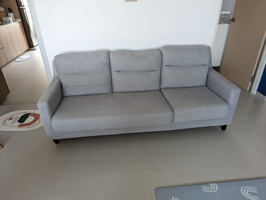2.1m king koil sofa with ottoman, Furniture & Home Living, Furniture ...