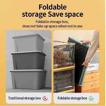 28L/55L/85L Heighten Foldable box foldable organizer stackable box ...