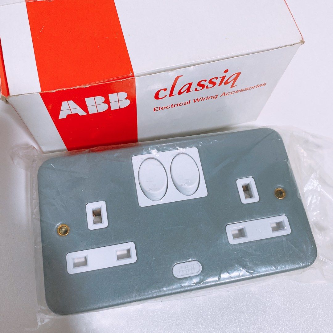 ABB Switched Socket Outlet, CSOM213, 2G, 13A, TV & Home Appliances, Electrical, Adaptors ...