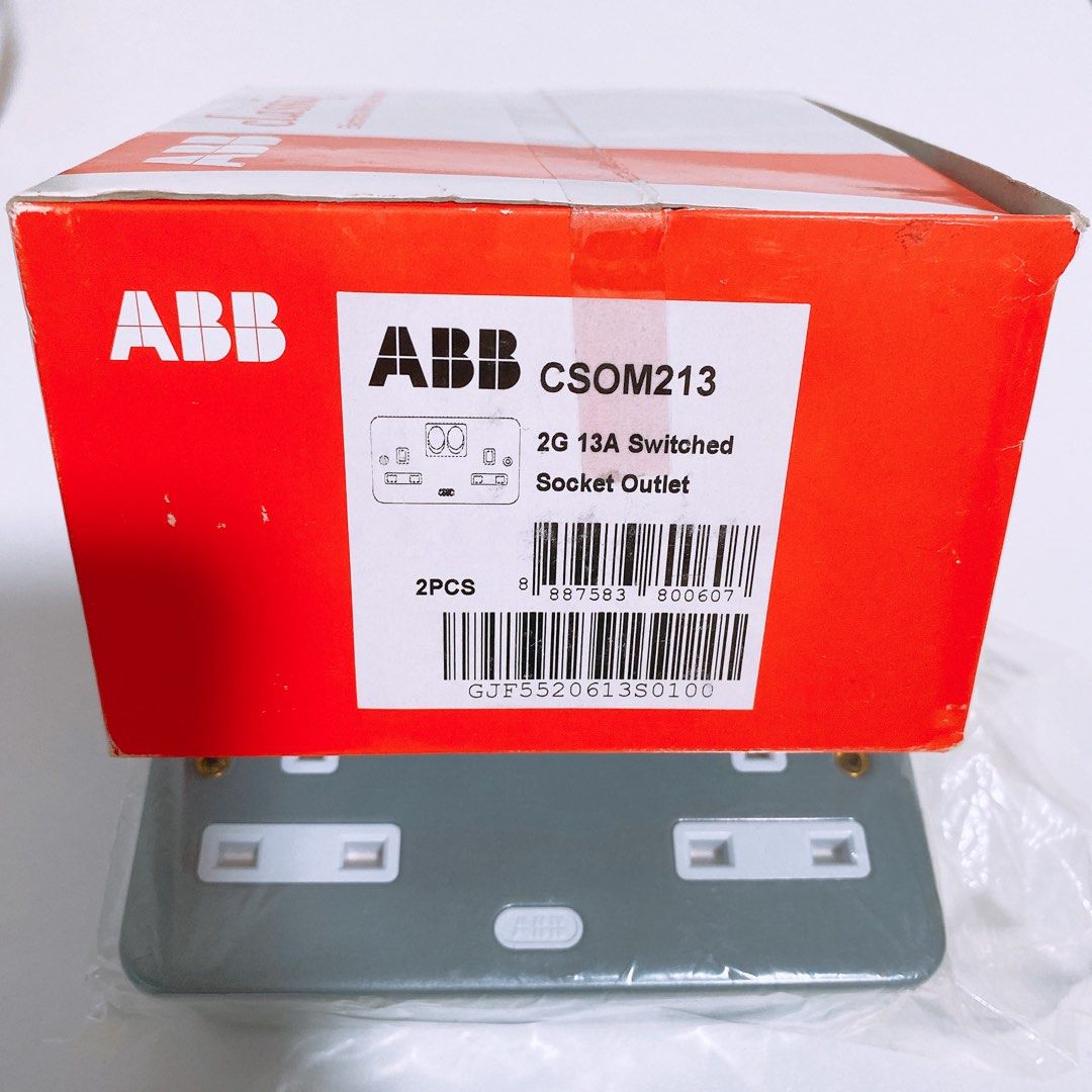 ABB Switched Socket Outlet, CSOM213, 2G, 13A, TV & Home Appliances ...