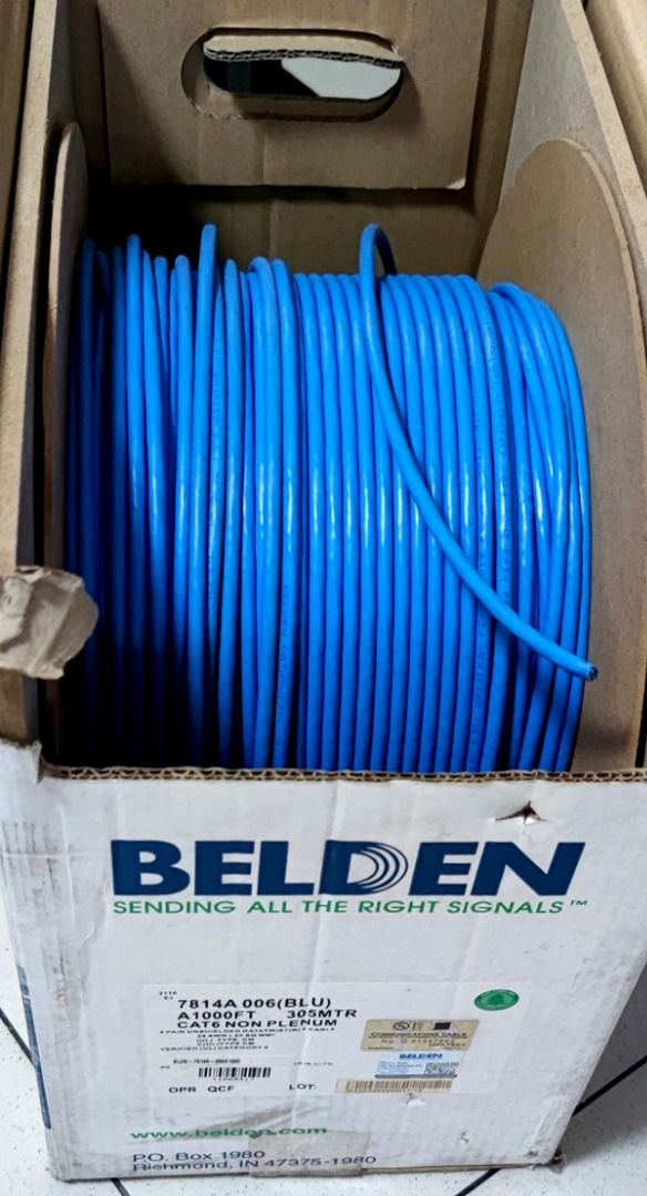 Authentic Belden UTP CAT6 7814A 006 Blue LAN Cable Wire (Per Meter ...