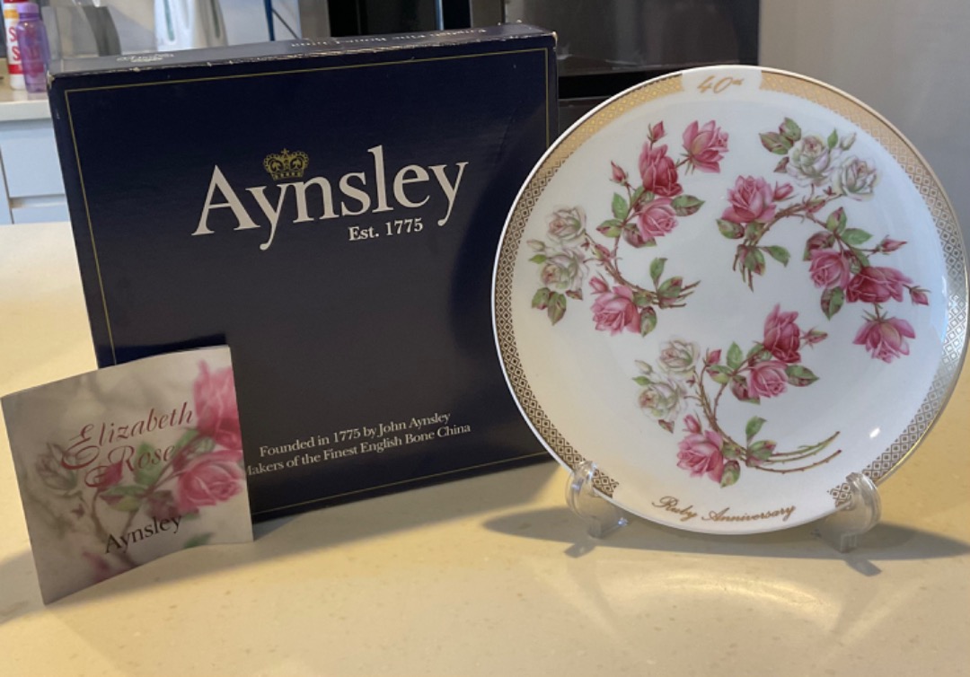 Aynsley Anniversary Plate, Furniture & Home Living, Home Decor, Other ...