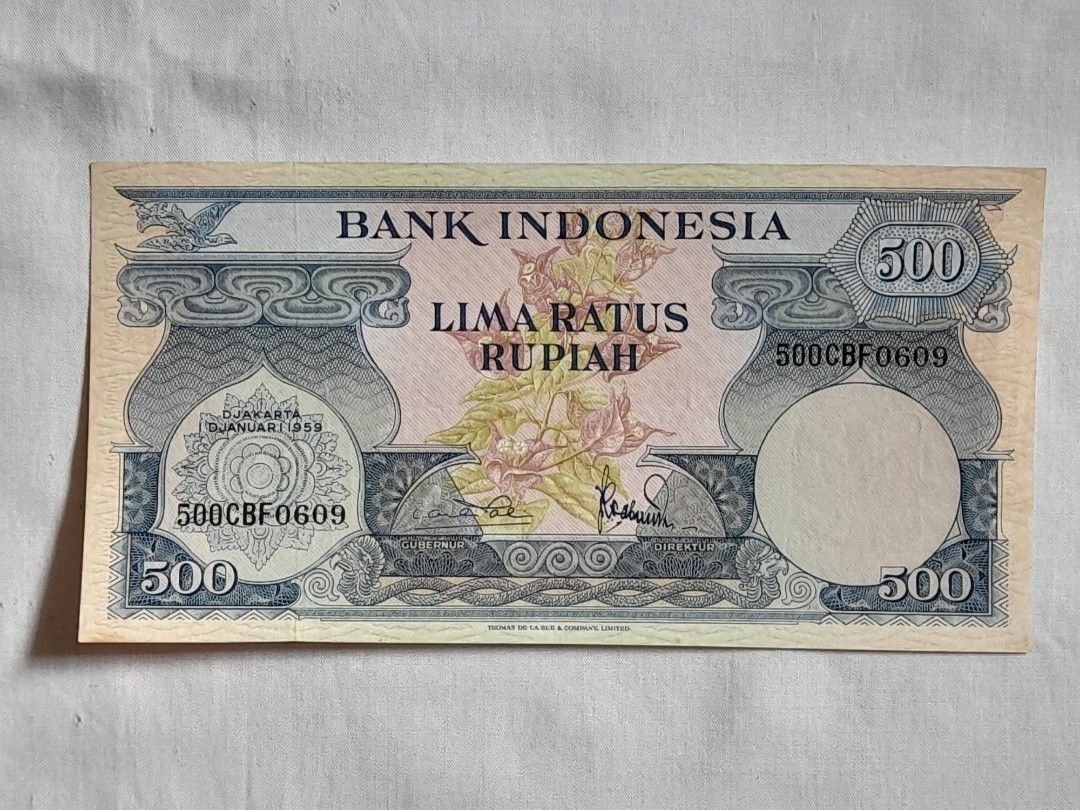 Bank Indonesia 500 Lima Ratus Rupiah Banknote 1959, Hobbies & Toys ...
