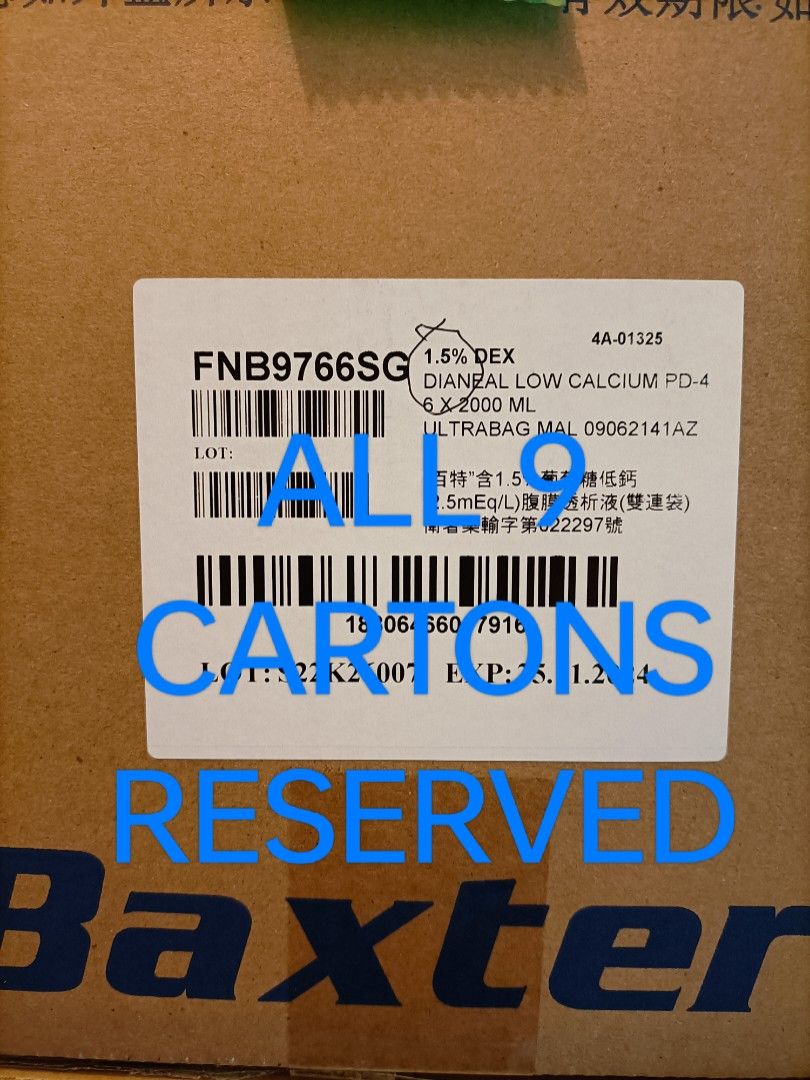 Baxter Peritoneal Dialysis Solution, Health & Nutrition, Medical ...
