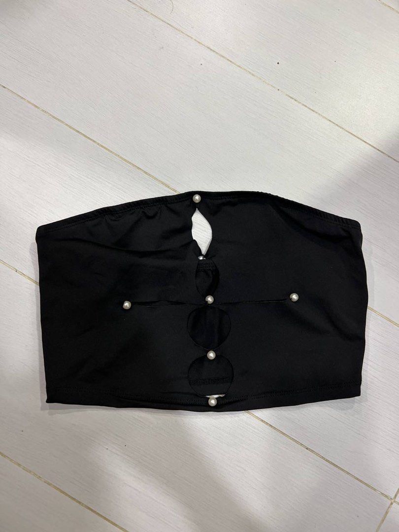 Black pearl tube top, Women's Fashion, Tops, Other Tops on Carousell