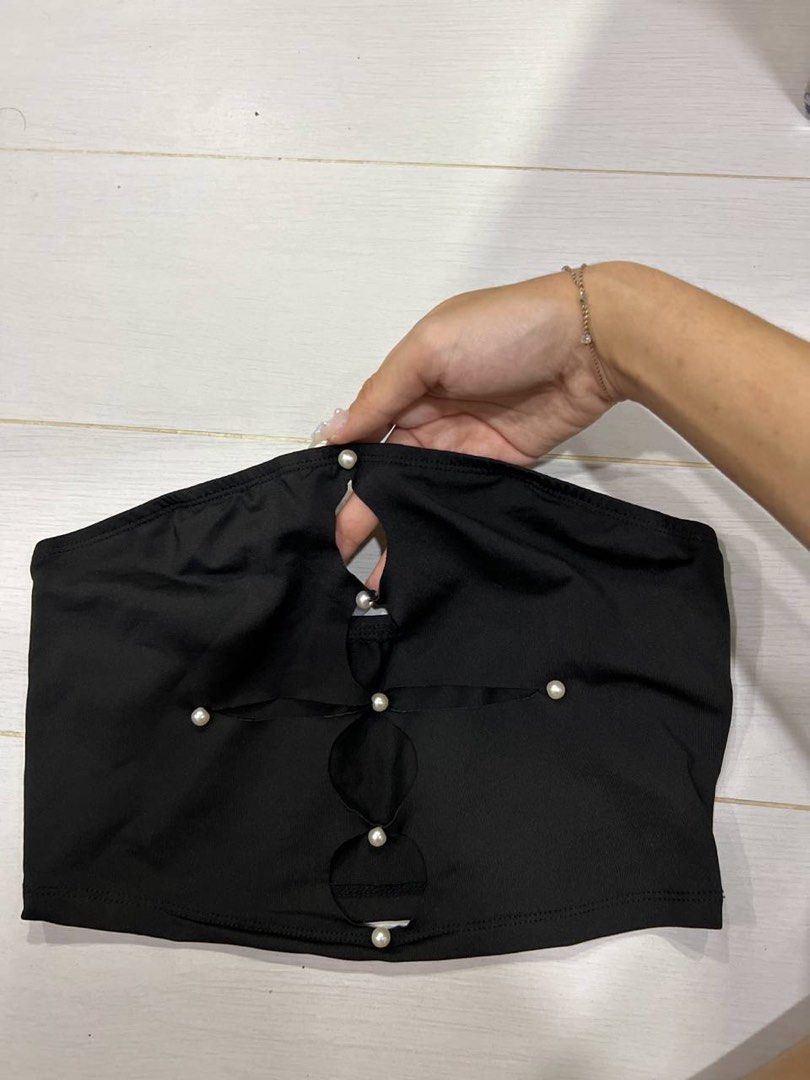 Black pearl tube top, Women's Fashion, Tops, Other Tops on Carousell
