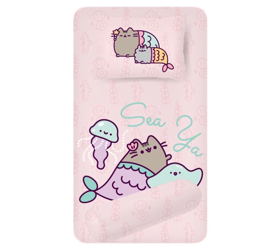 Pusheen Super Single Bedsheet Set, Furniture & Home Living, Bedding ...