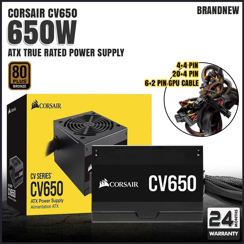 Brandnew CORSAIR CV650 80+ Bronze Power Supply Unit, Computers & Tech ...