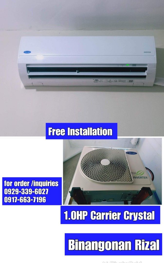 CARRIER ALPHA INVERTER SPLIT TYPE AIRCON WITH FREE INSTALLATION, TV ...