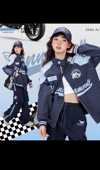 Cinnamoroll racer jacket sanrio varsity pullover sweater for teens ...