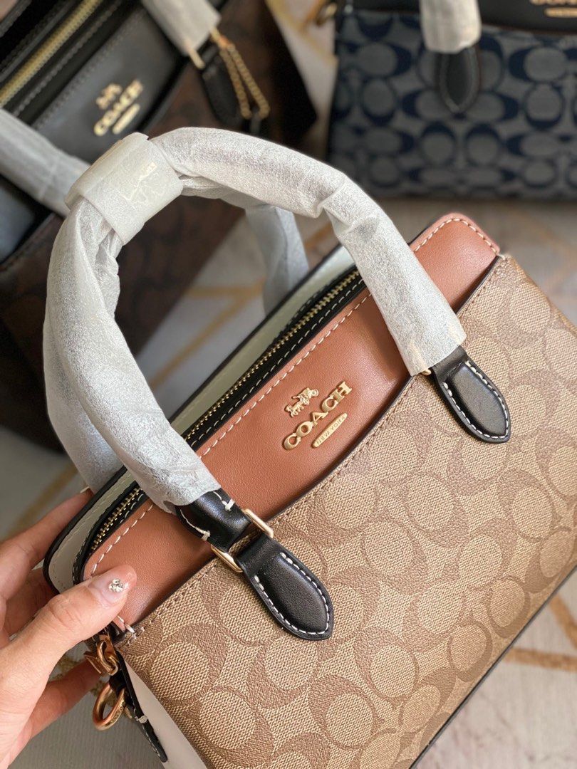 Coach Darcie Carryall Handle Crossbody Bag in Signature Canvas Khaki ...