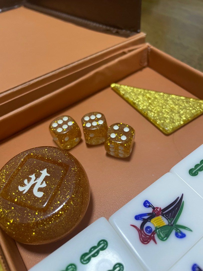 Complete mahjong set -Gold, Hobbies & Toys, Toys & Games on Carousell