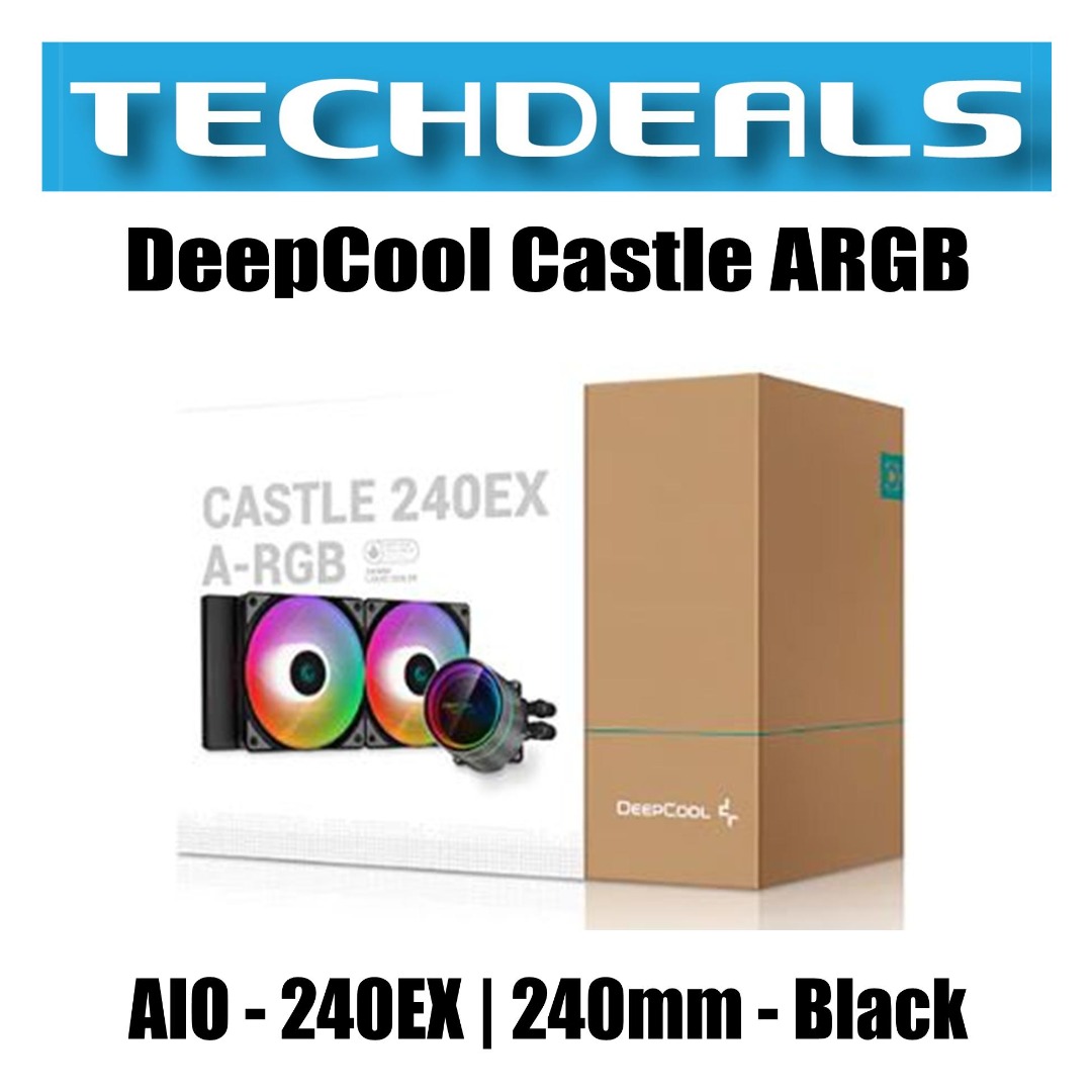 DeepCool Castle ARGB AIO - 240EX | 240mm - Black, Computers & Tech ...