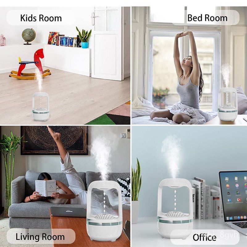 Diffuser Humidifier with Anti Gravity Water Drops Ultrasonic Fogger ...