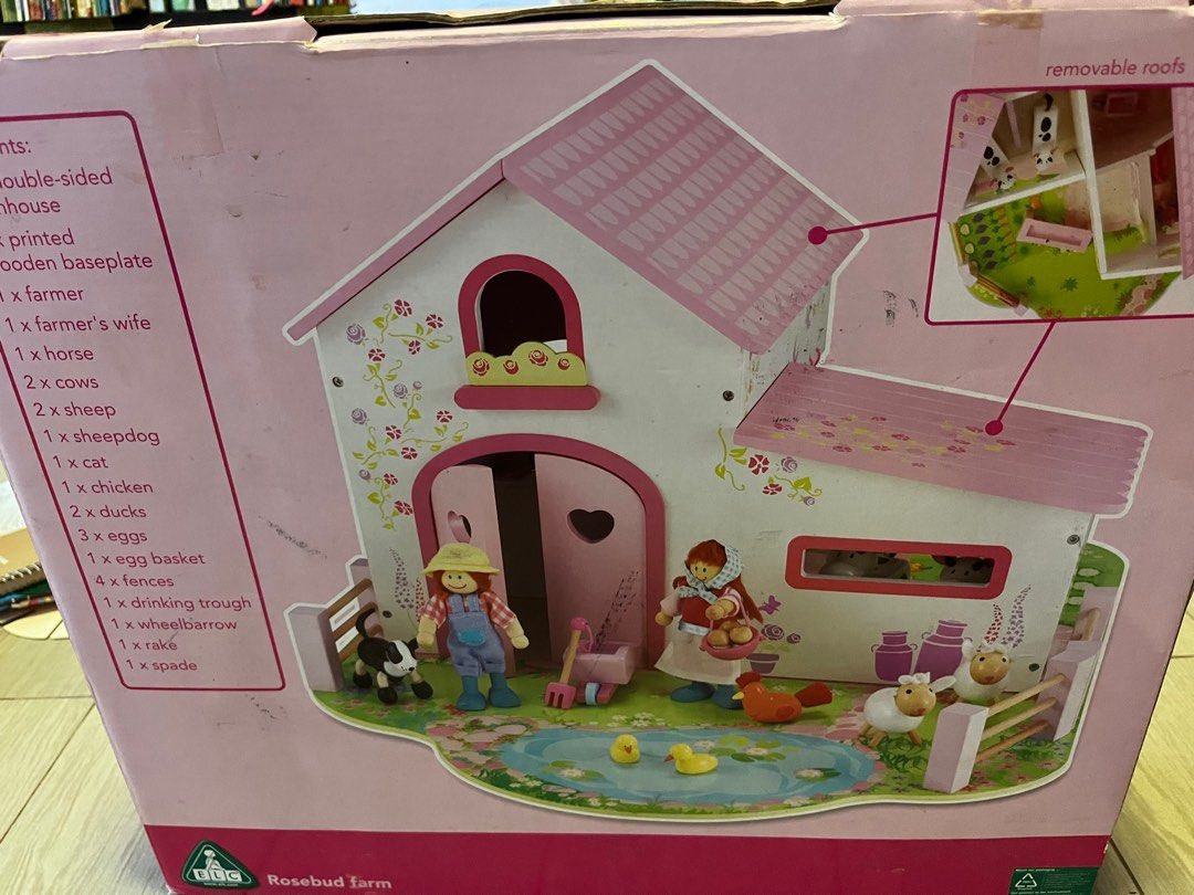 ELC Rosebud Wooden Farm House, Hobbies & Toys, Toys & Games on Carousell