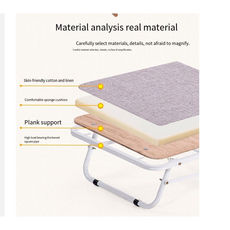 Foldable Single Bed Folding Queen Metal Foldable Bed Frame Portable ...