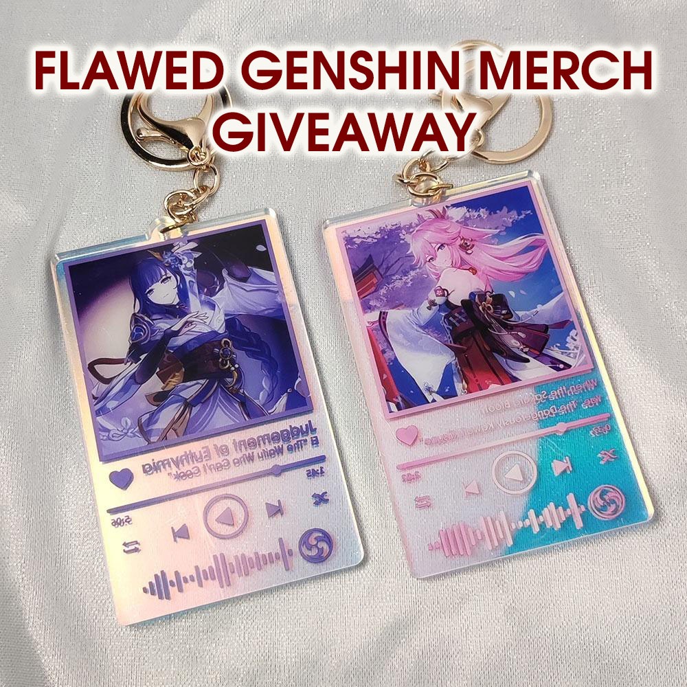 [FREE WITH PURCHASE] FLAWED Genshin Impact Keychain Holographic Genshin ...