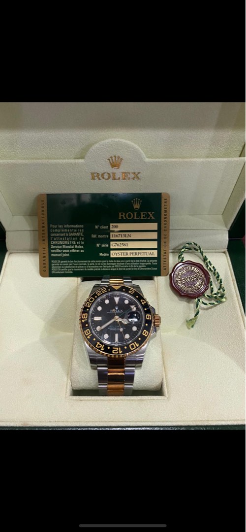 GMT MASTER II HALF GOLD 116713LN, Luxury, Watches on Carousell
