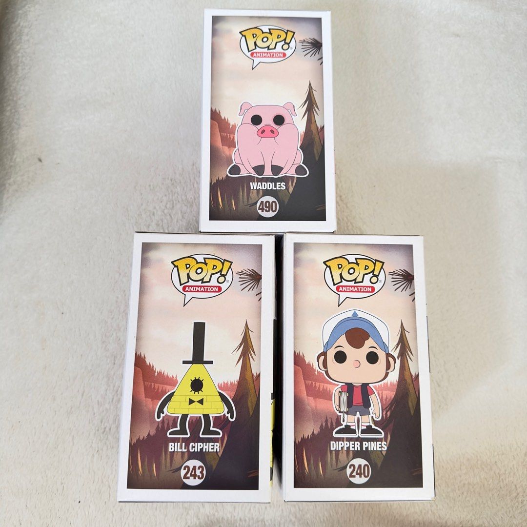 Gravity Falls Waddles Hot Topic Exclusive, Dipper Pines, & Bill Cipher Funko Pop Set, Hobbies ...