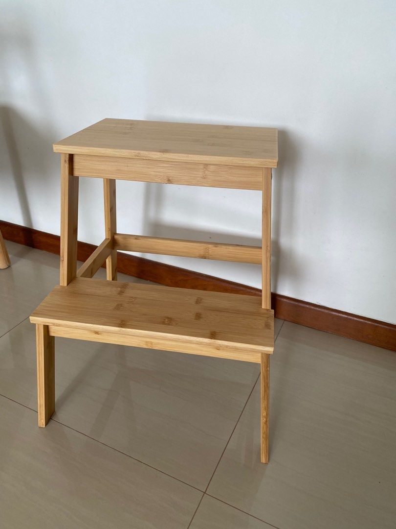 IKEA Wooden Stool (with delivery), Furniture & Home Living, Furniture ...