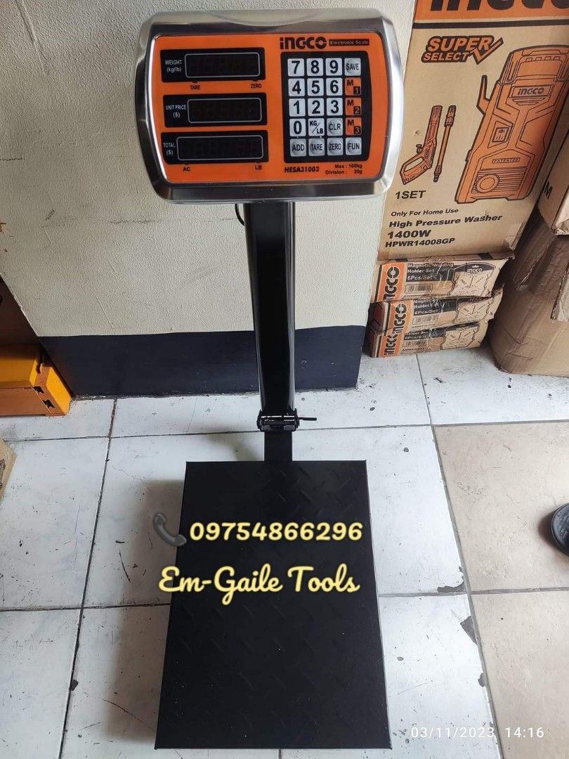INGCO 100kgs. Capacity Electronic Weighing Scale on Carousell