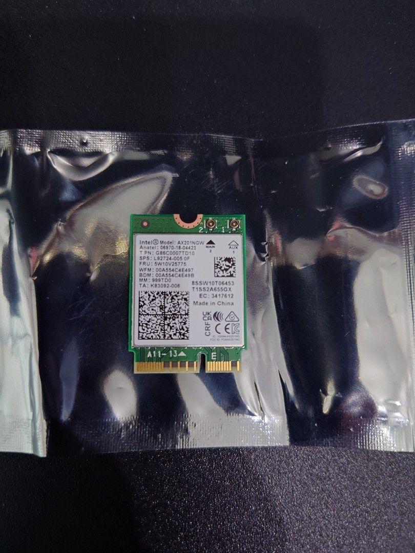 Intel Wi-Fi 6 AX201 M.2: CNVio2 Network Adapter, Computers & Tech ...