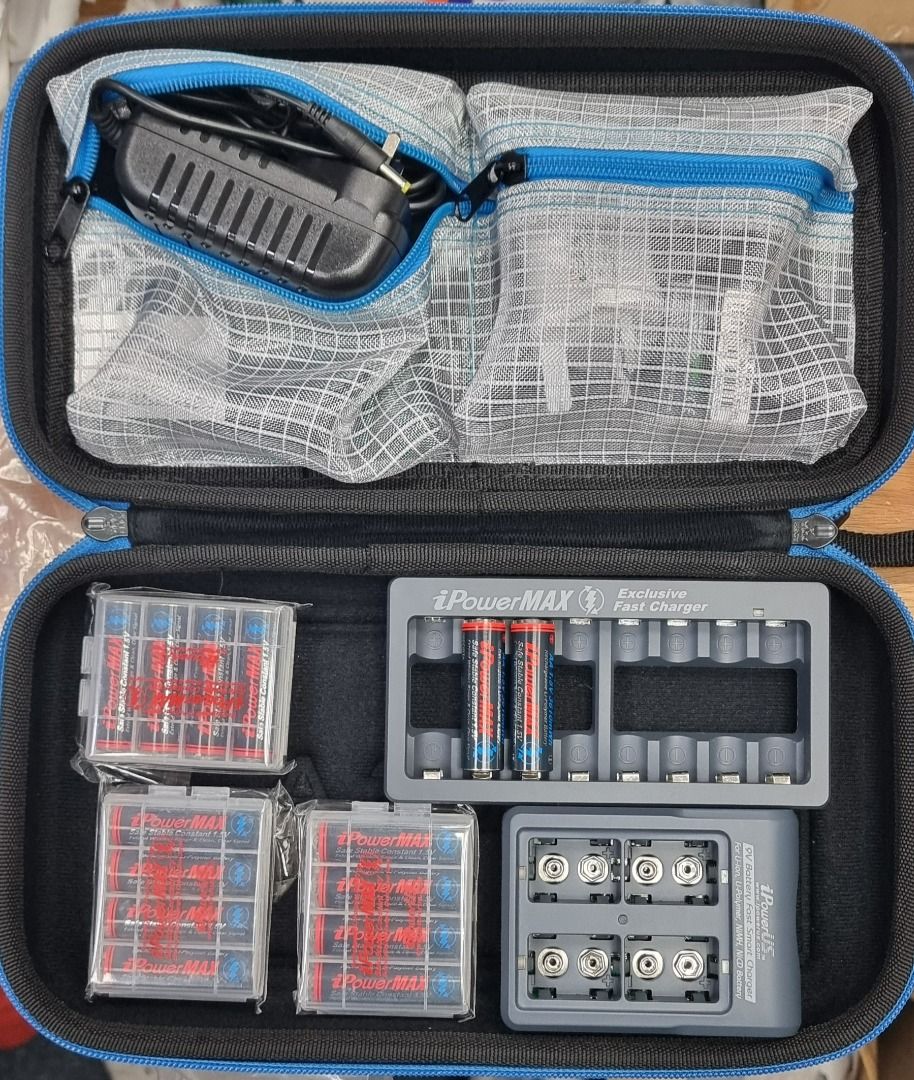 iPowerMAX AA 1.5V 3610mWh Lithium-Polymer AA size Rechargeable battery + charger combo kit ...