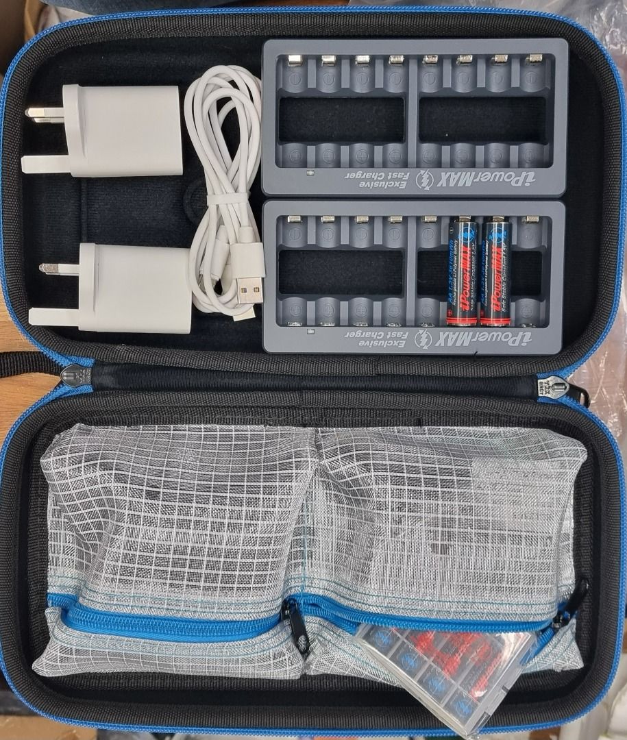 iPowerMAX AA 1.5V 3610mWh Lithium-Polymer AA size Rechargeable battery + charger combo kit ...