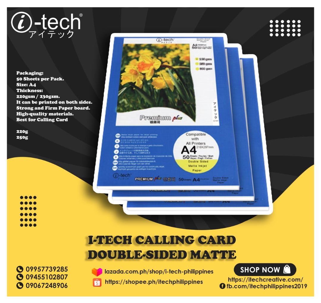 ITECH DSD A4 MATTE BOARD / CALLING CARD PAPER on Carousell