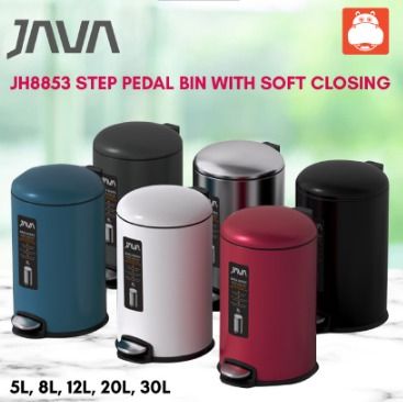 JAVA JH8853 Step Bin with Soft Closing [Multiple Size/Color] - Waste ...
