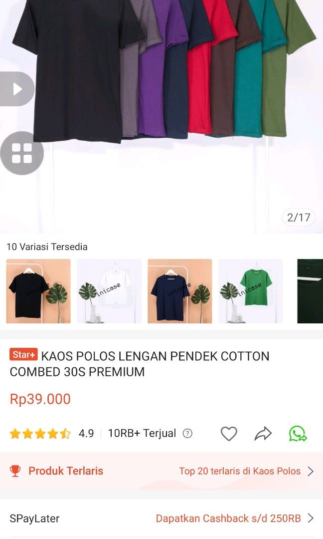 Kaos Polos Lengan Pendek Cotton Combed 30S Premium, Fesyen Pria ... Kaos Polos Lengan Pendek Cotton Combed 30S Premium, Fesyen Pria ...