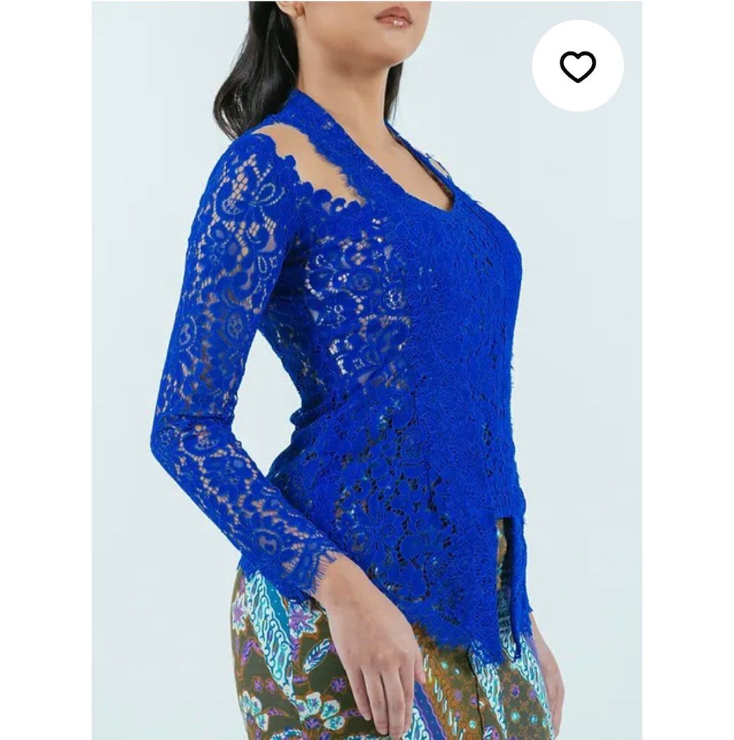 Kebaya Wirda Lestari Royal Blue Set, Women's Fashion, Muslimah Fashion ...