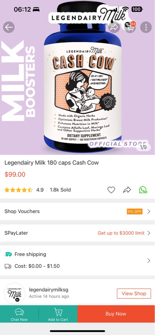Legendiary - Cash Cow 180 caps, Health & Nutrition, Health Supplements ...