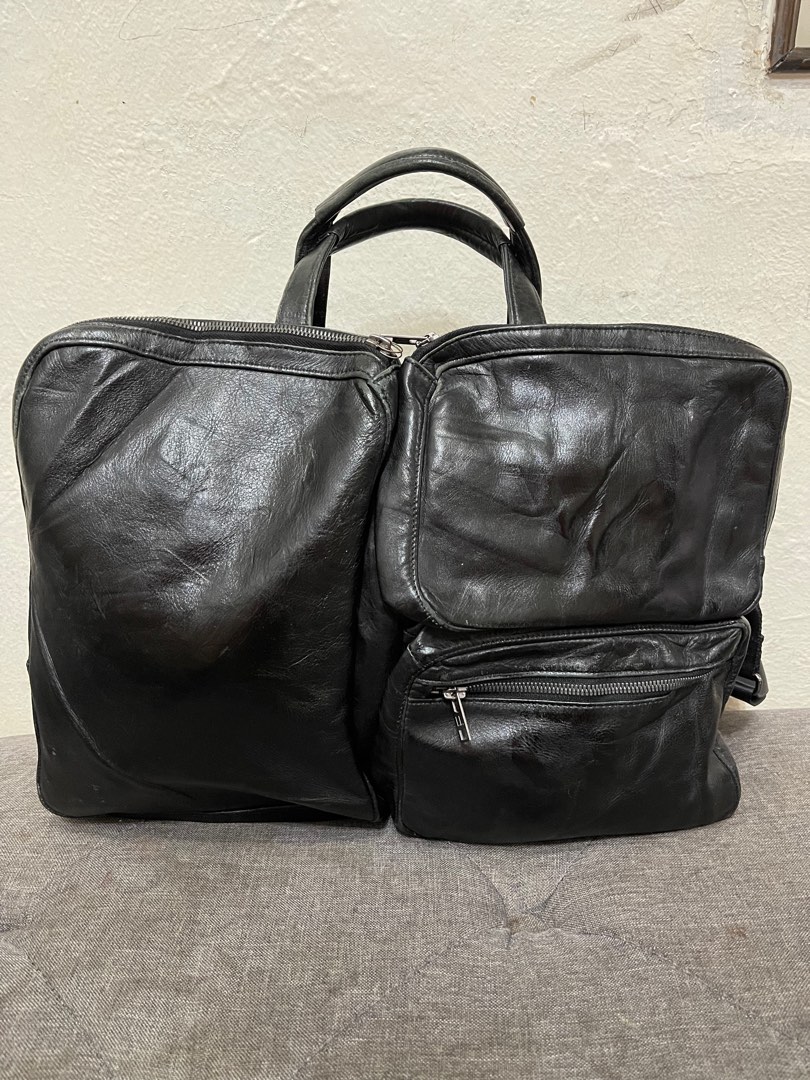 Luggage Label Leather Briefcase bag, Men's Fashion, Bags, Briefcases on ...