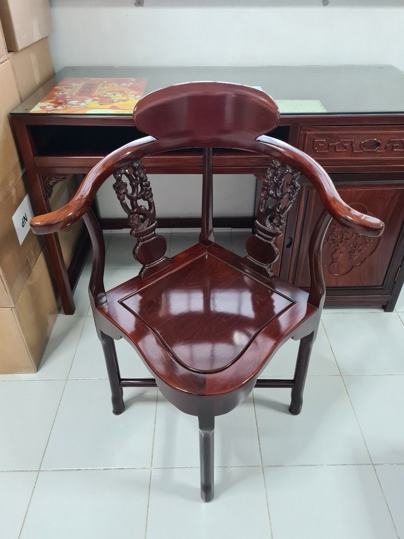 Mahogany Wood Study Table and Chair (Vintage Chinese Style), Furniture ...