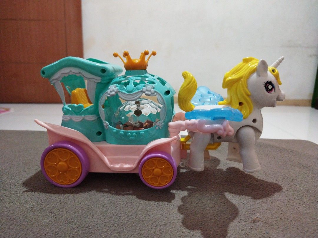 Mainan bayi kuda poni carriage little horse kereta kuda pony musik lagu lampu, Toys ...