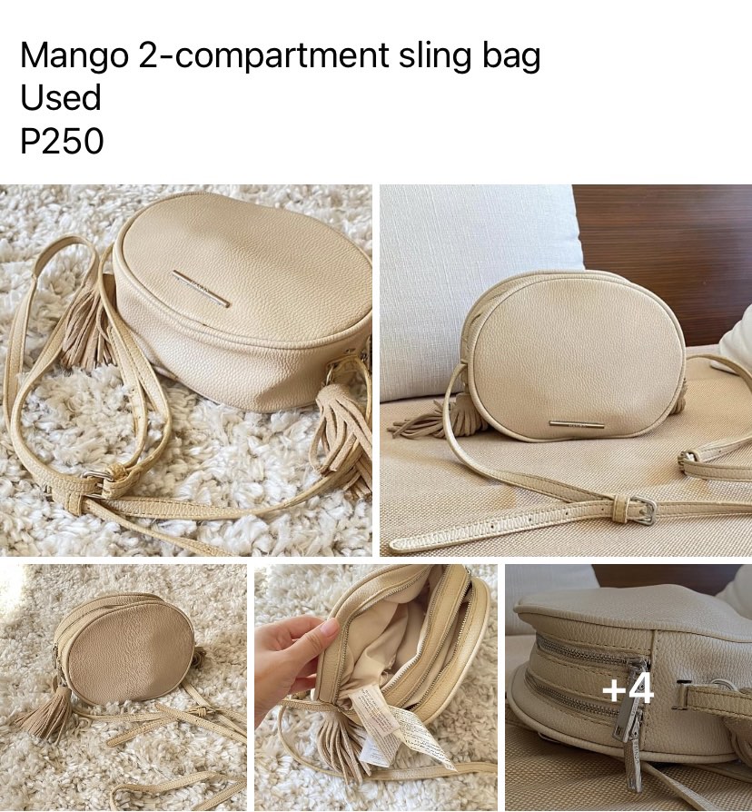 Mango sling bag neutral color, Women's Fashion, Bags & Wallets, Cross ...