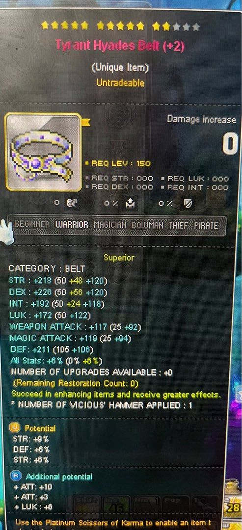 Maplestory Maplesea Endgame Warrior and Luk gears, Video Gaming, Gaming ...