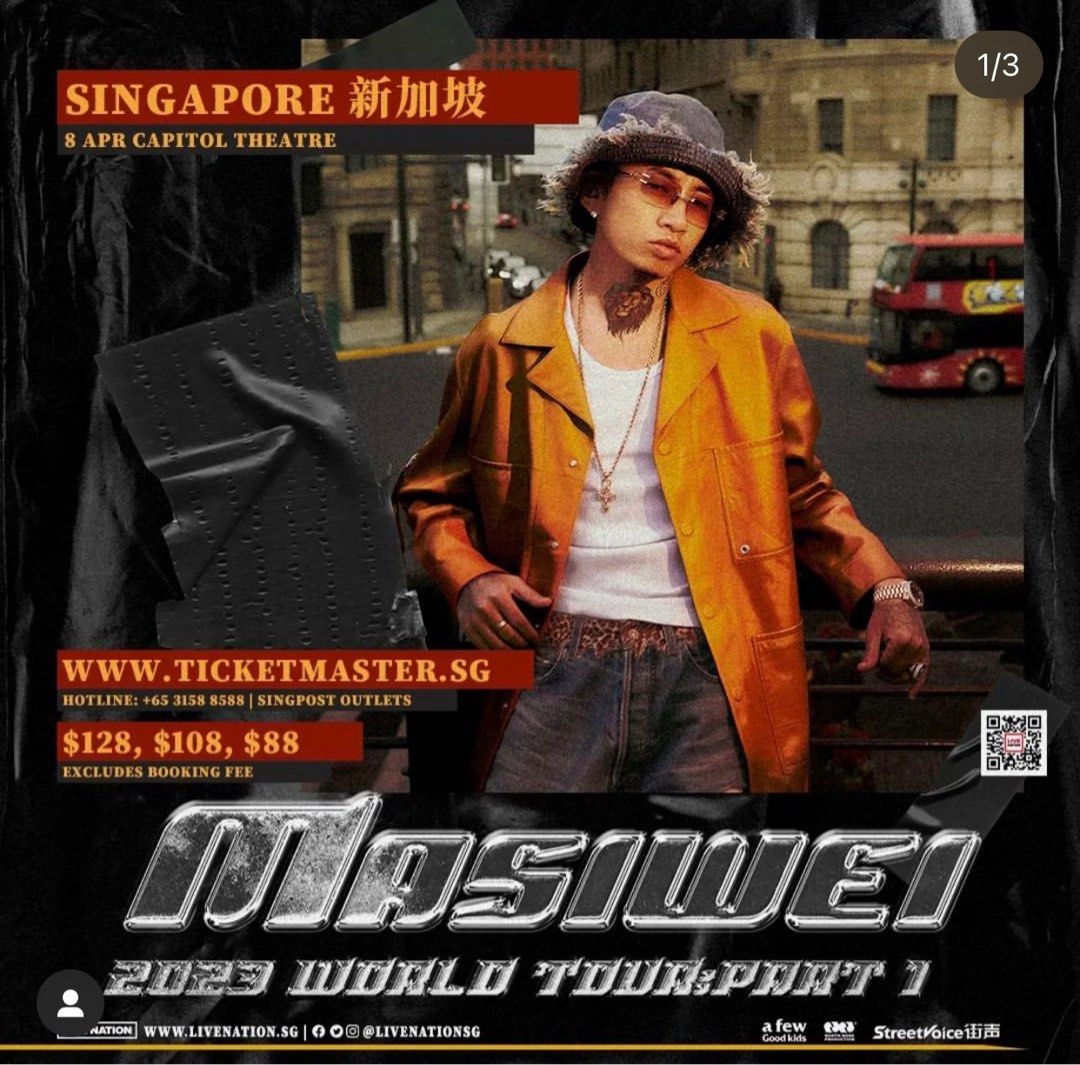 Masiwei World Tour 2023 Cat2 Tickets, Tickets & Vouchers, Event Tickets ...