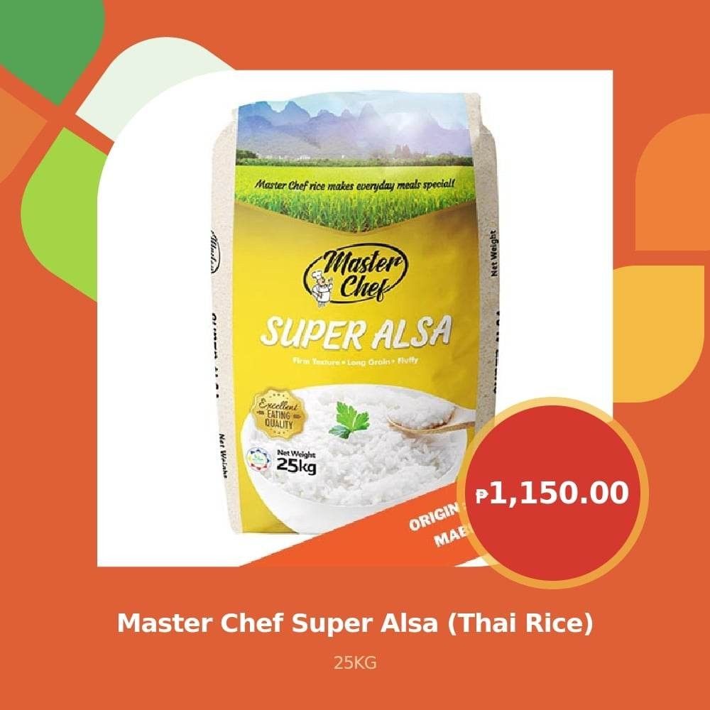 MASTER CHEF SUPER ALSA THAI RICE 25KG, Food & Drinks, Rice & Noodles on ... MASTER CHEF SUPER ALSA THAI RICE 25KG, Food & Drinks, Rice & Noodles on ...