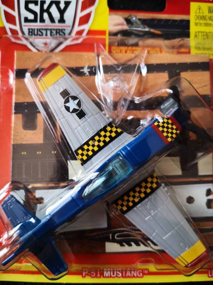 Matchbox P-51 Mustang MBX Sky Busters Blue, Hobbies & Toys, Toys & Games on Carousell
