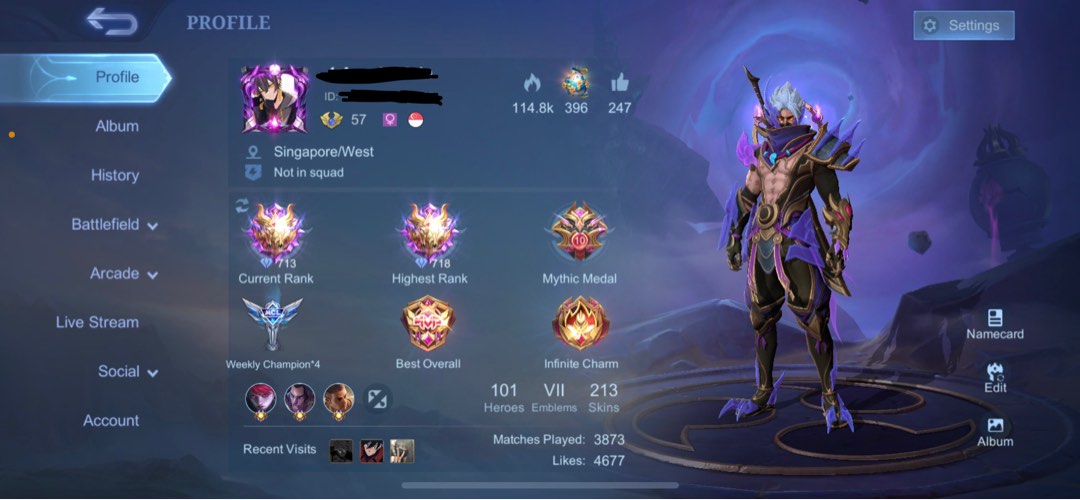 MG 700 Mobile Legends Account, Video Gaming, Gaming Accessories, In ...